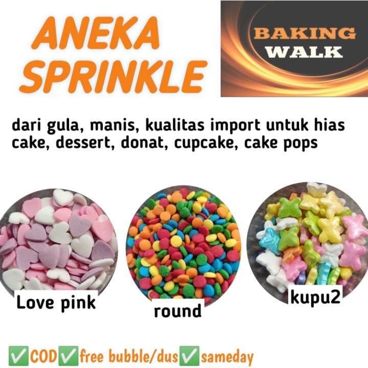 SPRINKLE SPRINKLES ANEKA BENTUK HIASAN KUE PEARL SUGAR TRIMIT EDIBLE 10 ...