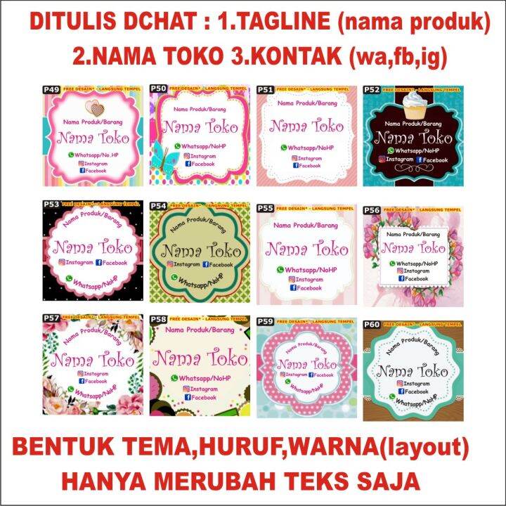 (KOTAK-17) STIKER ISI 70/STIKER KEMASAN/STIKER PRODUK/STIKER CATERING ...
