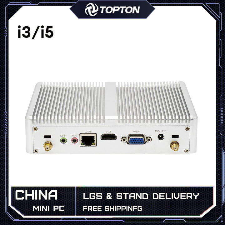 Topton ราคาถูก Fanless Mini PC Intel Core I5 8265U I3 8145U Dual Band WiFi Gigabit Ethernet VGA ...