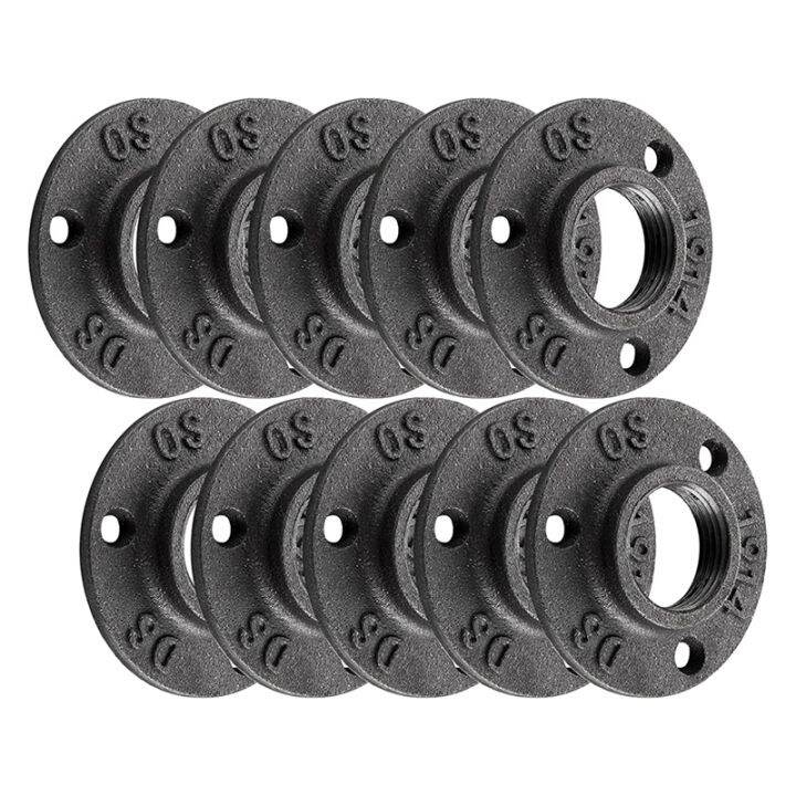 Floor Flange - 10 Pack Malleable Cast Iron Pipe Flange Pipe Fitting ...