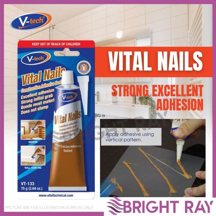 V-TECH VT-133 75g Vital Nails Construction Adhesive Wood Glue Strong ...
