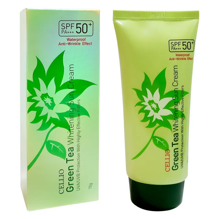 Kem chống nắng trà xanh Cellio Green Tea Whitening Sun Cream SPF 50 ...