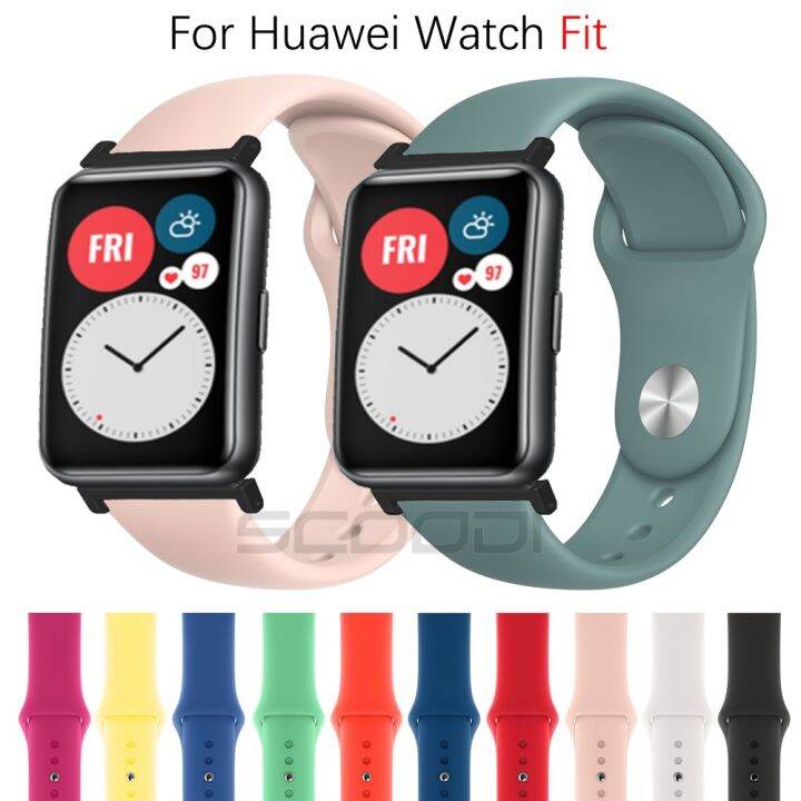 สายนาฬิกาข้อมือซิลิโคน สําหรับ Huawei Watch Fit Smartwatch Sport