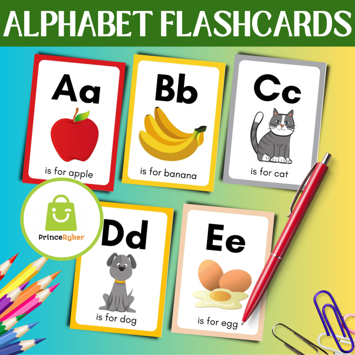 LAMINATED ENGLISH ALPHABET FLASH CARDS A-Z, FLASHCARDS FOR KIDS ...