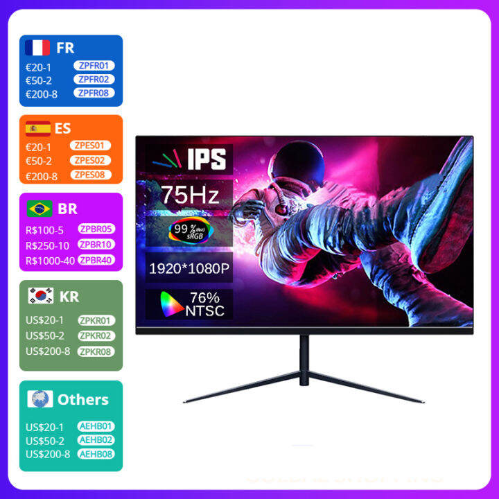 22นิ้ว75Hz ultra NARROW Monitor FHD 1920*1080 LED 99 sRGB Display PC ...
