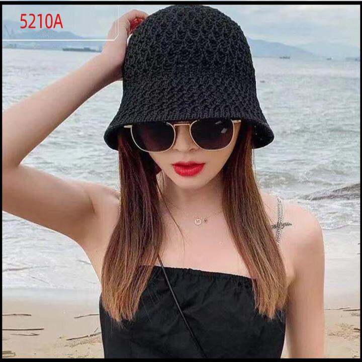 5210A ฤดูร้อน นุ่มดี การระบายอากาศ หมวกทรงถัง หมวกชาวประมง หมวกชายหาด หมวกกันแดด | Lazada.co.th
