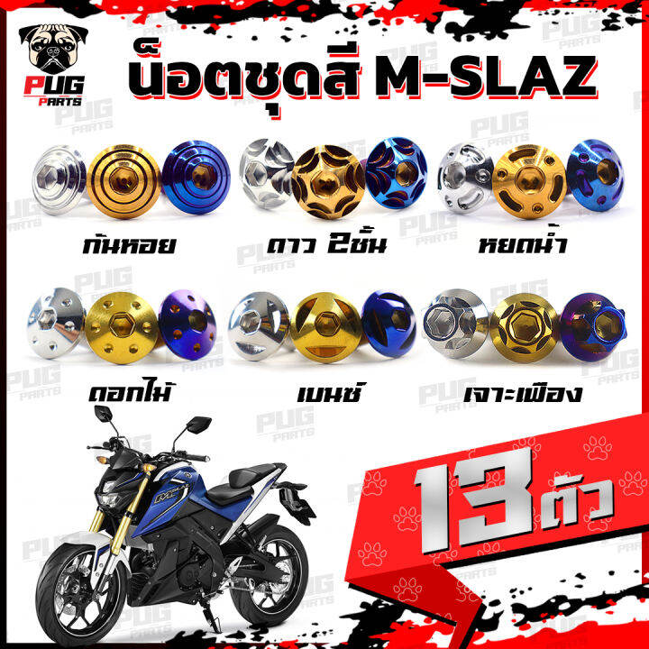 น็อตชุดสีM-SLAZ(1ชุด=13 ตัว)น็อตชุดสีเอ็ม-สแลช น็อตMSLAZ น็อตเฟรมMSlaz ...