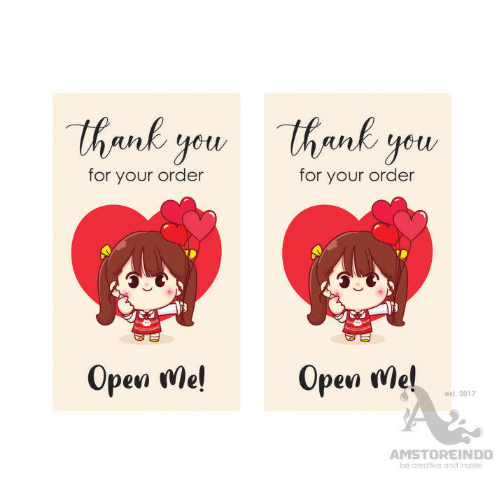 10 Stiker Open Me Label Thank You Sticker OM001 | Lazada Indonesia
