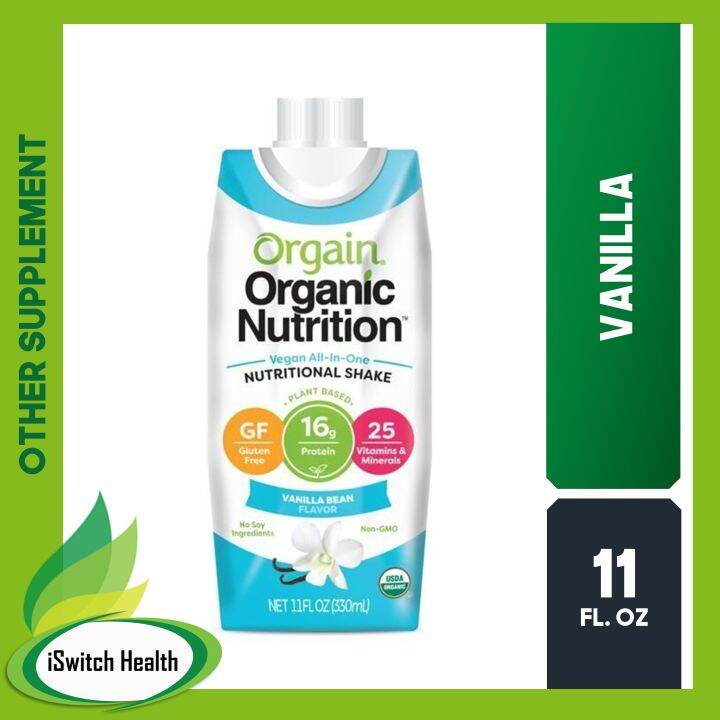 Orgain Vegan Organic Nutrition Shake Plant Based 11 fl oz. 330ml ...