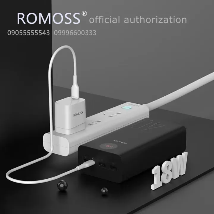 { PHK } Original authentic ROMOSS ZEUS fast charging power bank 40000mAh/dual 18W fast charging ...