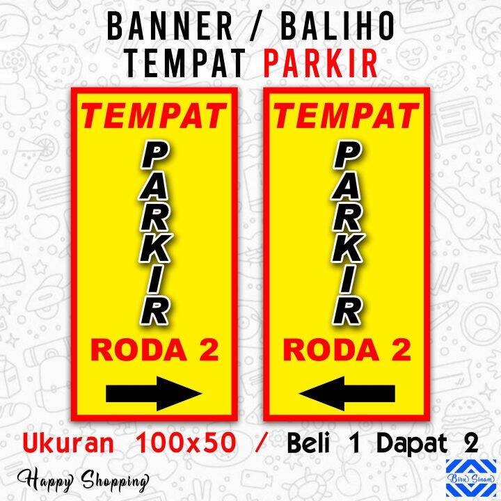 Banner Baliho Tempat Petunjuk PARKIR Ukuran 100x50CM Beli 1 Dapat 2 ...