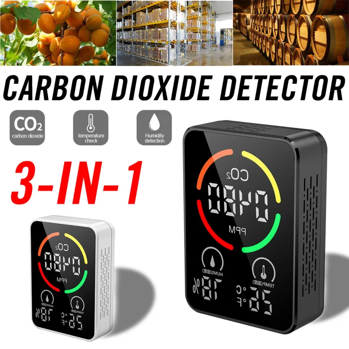 3-in-1 Portable CO2 Meter Digital Temperature Humidity Sensor Tester ...