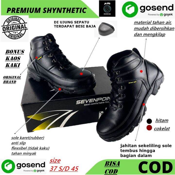 sepatu safety boots pria wanita sevenpoint septy ujung besi sefty ...