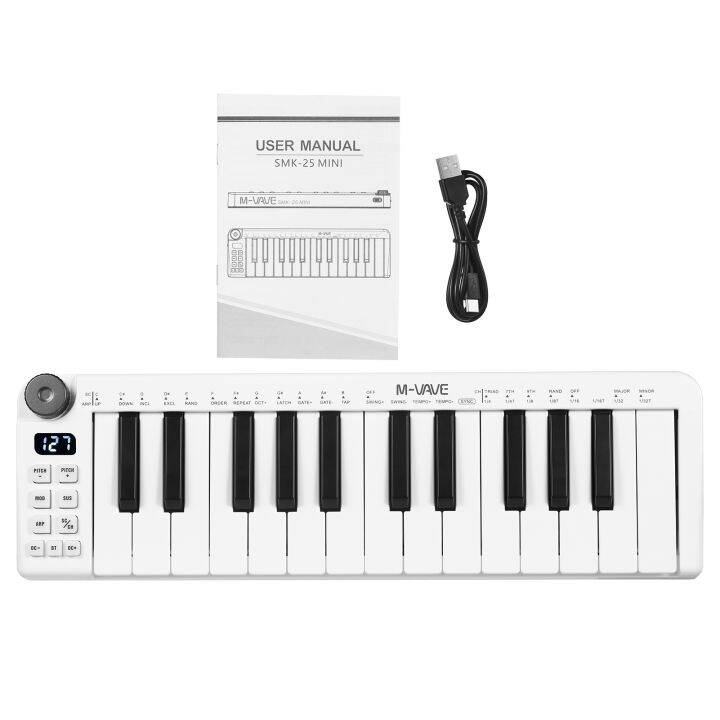 ammoon M-VAVE SMK-25mini MIDI Keyboard Rechargeable 25-Key MIDI Control ...