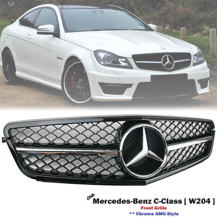 Front Chrome AMG Grille For Mercedes Benz W204 C-Class C280 C300 C350 2007-2014 | Lazada