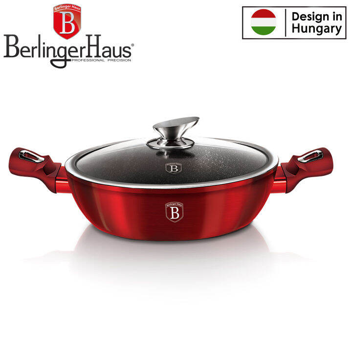Berlingerhaus 32cm Induction Non Stick Shallow Pot with Lid ...