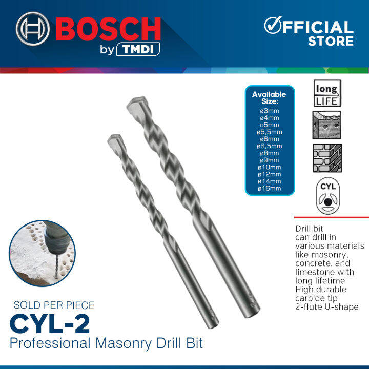 Bosch CYL-2 Drill Bit for Masonry Concrete Limestone Drilling 3MM ...