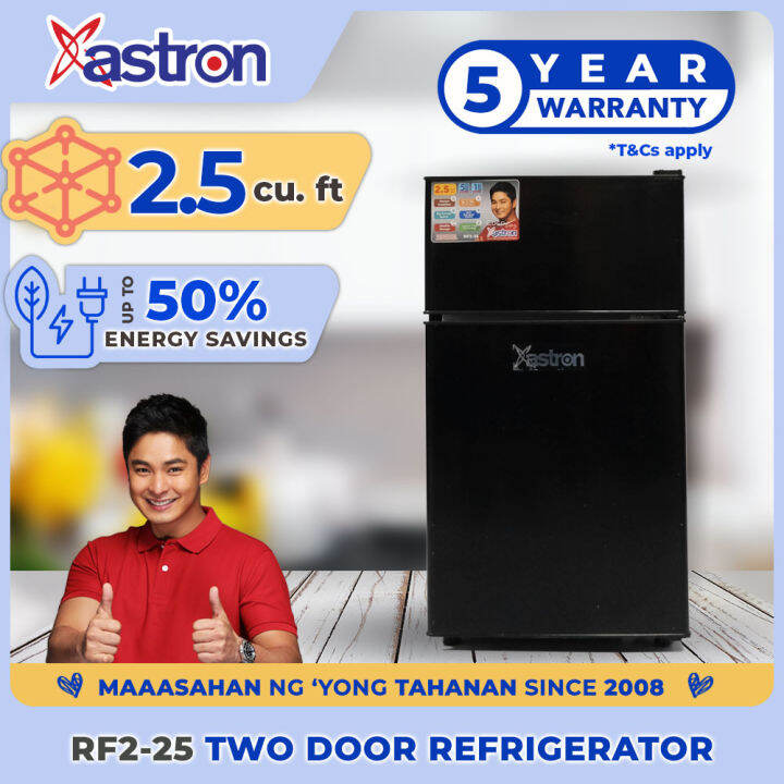 Astron RF2-25 Top Freezer Two Door Refrigerator (2.5 cubic feet) Energy Saving 5 Year Warranty ...