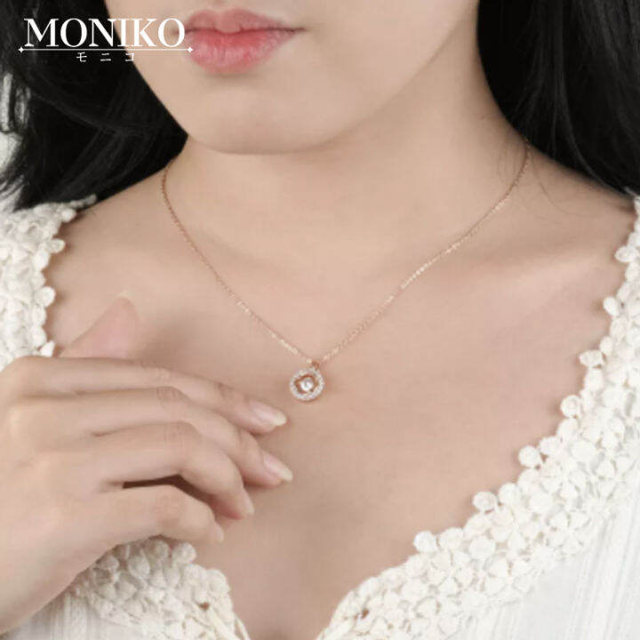 MONIKO สร้อยคอพร้อมจี้เพทาย สร้อยคอผู้หญิงสไตล์เกาหลี | Lazada.co.th