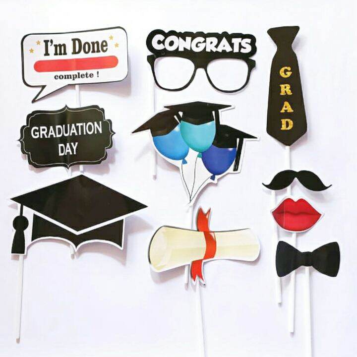 assesoris perlengkapan photobooth photo prop tema wisuda graduation ...