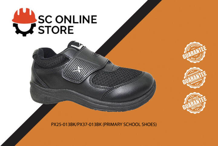 Pallas X PX25-013BK/PX37- 013 Black School Shoes Single Velcro Strap ...