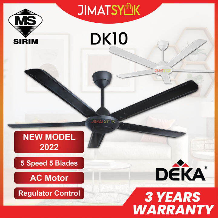 DEKA Ceiling Fan DEKA DK10 56 Inch 5 Blades 5 Speed DC Motor With ...