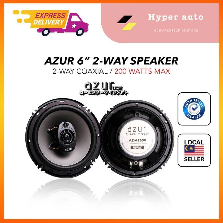 AZUR car speaker AZ-1650 6" (16cm) 2-Way Coaxial Car Speaker speker ...