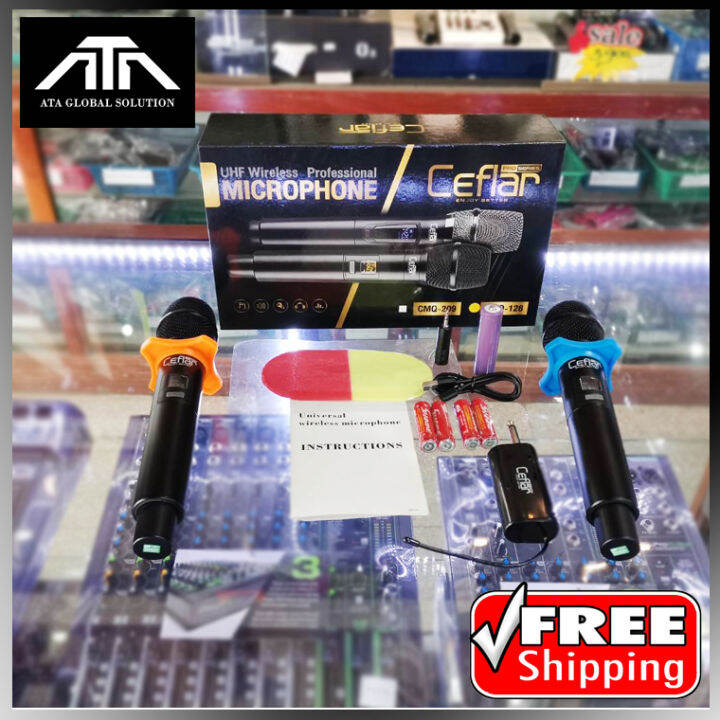 ไมค์ลอย Ceflar CMQ 128 ไมค์ถือคู่ สามารถรับได้ไกล 20-30 เมตร UHF ไมค์ คู่ ไมค์ถือ | Lazada.co.th