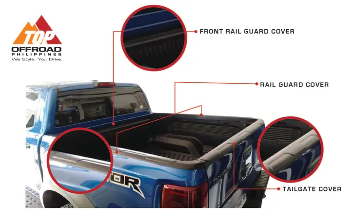 Rail guard Cover Raptor Design for Ford Ranger Raptor XLT XLS 2015-2021 ...
