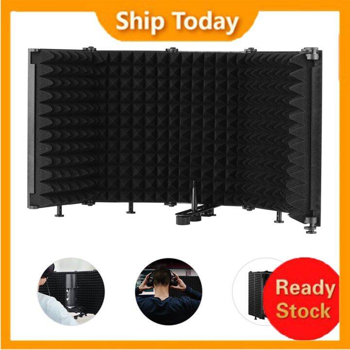 Microphone Isolation Shield Portable Tabletop Sound Absorbing Foam ...