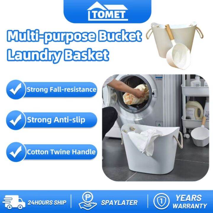 TOMET Multi-purpose Bucket Laundry Basket Bucket Plastic Laundry Basket ...
