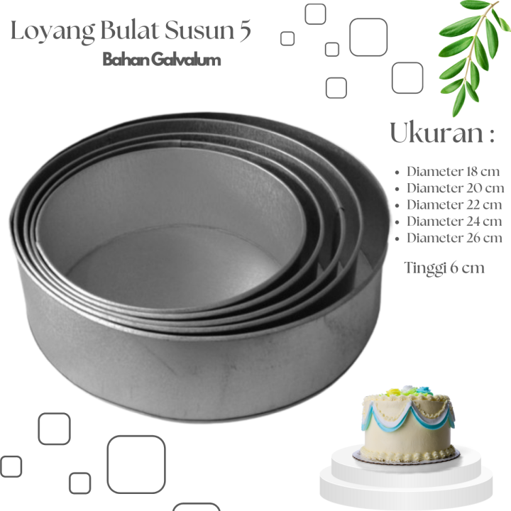 Loyang Kue Bentuk Bulat Susun 5 Bahan Galvalum | Lazada Indonesia