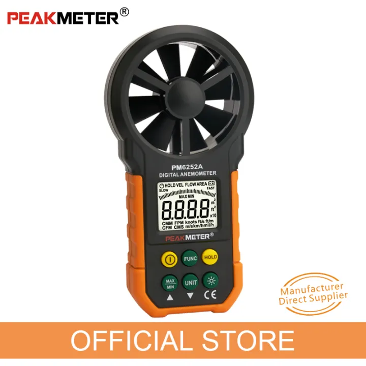 PEAKMETER MS6252A MS6252B Digital Anemometer Wind Speed Meter Air Flow ...