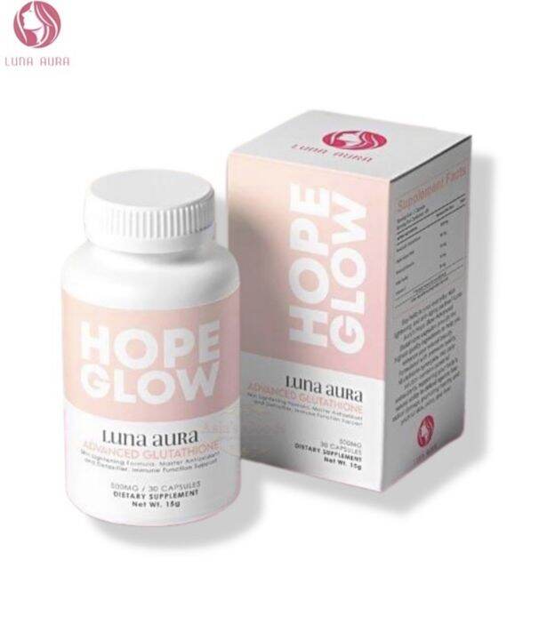 Hope Glow Luna Aura Advanced Glutathione 500mg Whitening 30capsules per ...