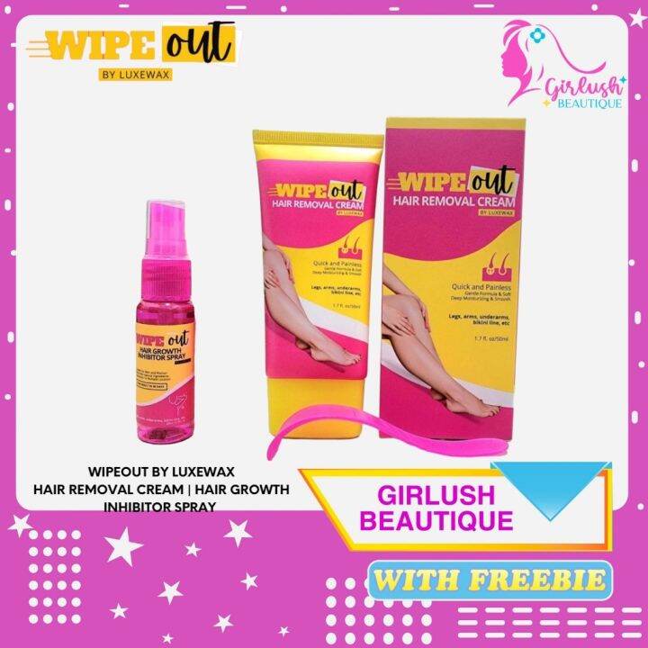 WipeOut Hair Removal Cream 50ml WipeOut Hair Growth Inhibitor Spray ...
