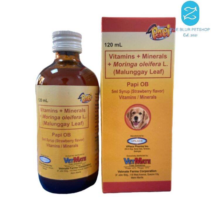 Free Syringe 3cc 120ml Papi OB Vitamins + Mineral Pet Vitamins Syrup ...