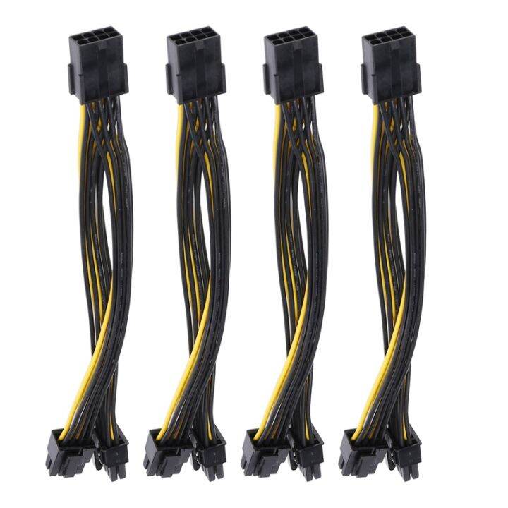 4Pcs 8 Pin PCI Express to Dual PCIE 6+2 Pin PCI-E Power Cable 18AWG for ...
