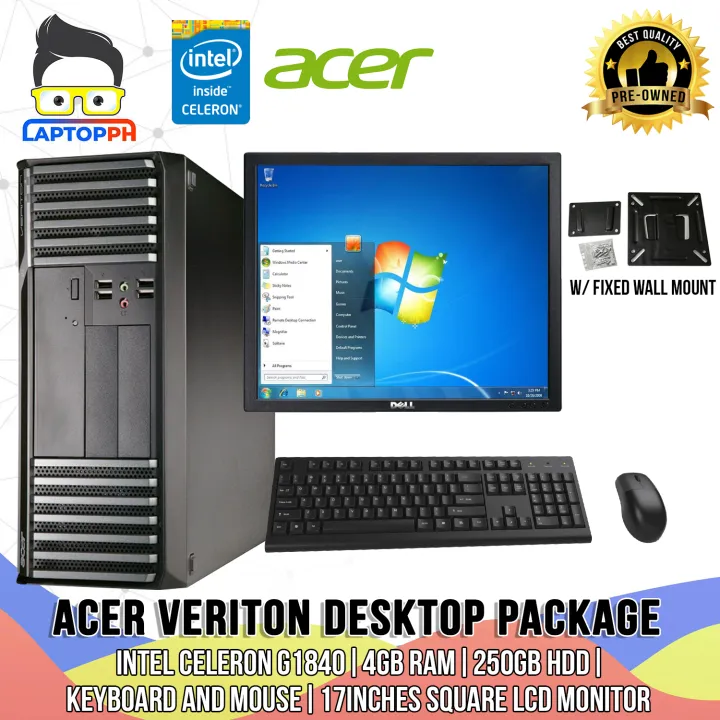 ACER VERITON DESKTOP PACKAGE | Intel Celeron G-1840, 4GB RAM, 250GB HDD ...