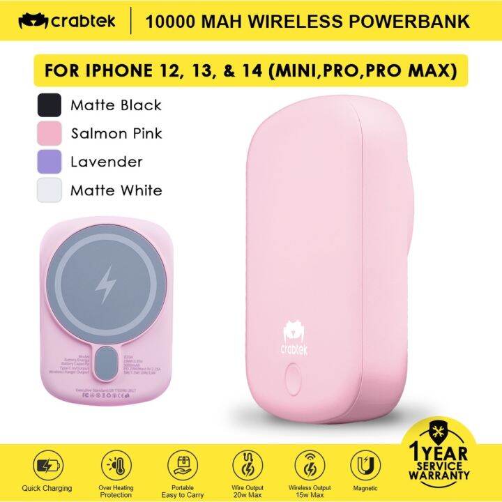 Crabtek Portable Magnetic Bank for iPhone 12 13 AND 14 15W 10000MAH ...