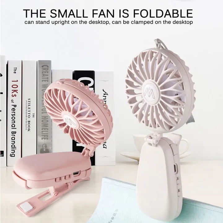 Handheld Fan Mini Fans With USB Rechargeable Battery Clip Portable ...