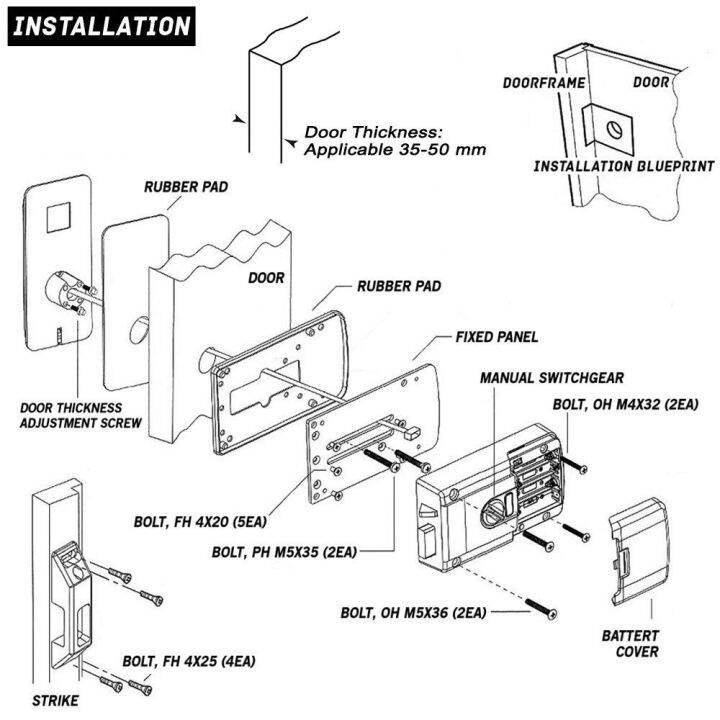 Samsung Ezon Smart Digital Door lock SHS-2920 keyless Black Touch Keys ...
