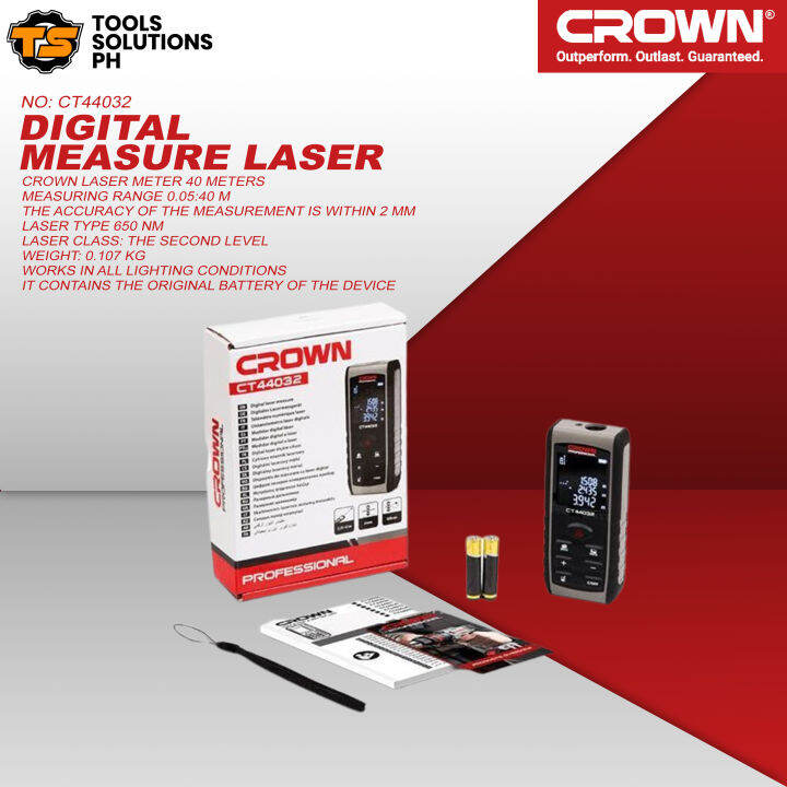CROWN DIGITAL MEASURE LASER (UP TO 40 METERS) | Lazada PH