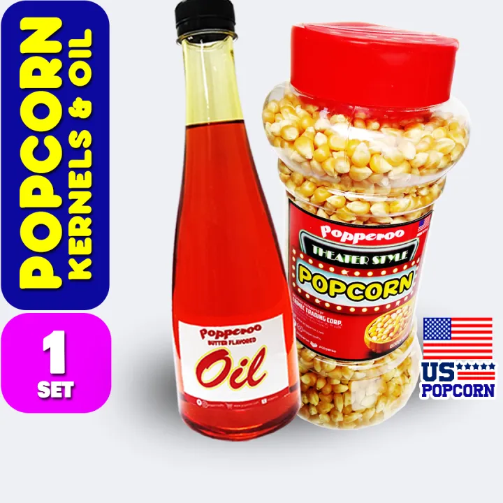 POPPEROO Bundle - US Popcorn Kernels on a Flip-Open Popcorn Container ...
