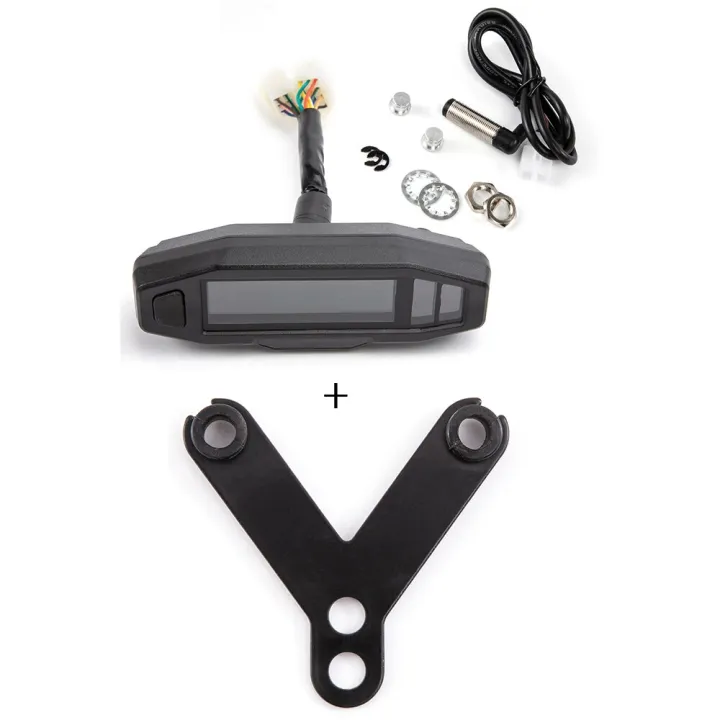 Motorcycle Lcd Meter Speedometer Rpm Universal Digital Kilometer ...