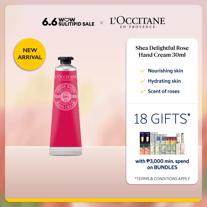 L'Occitane Shea Butter Delightful Rose Hand Cream 30mL [Soften Skin] [Fresh Scent] | Lazada PH