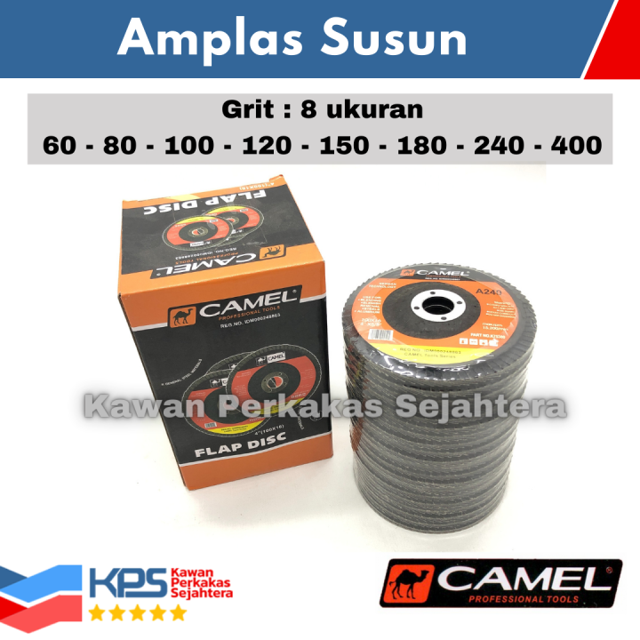 CAMEL Amplas Susun 4" Inch Flap Disc Grid 60 / 80 / 100 / 120 | Ampelas ...