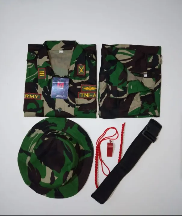 BAJU TNI AD ANAK LENGKAP/SERAGAM PDL ANAK MALVINAS FULLSET TOPI RIMBA ...