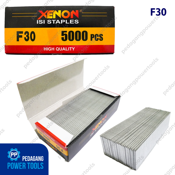 XENON F30 ISI STAPLES MESIN PAKU TEMBAK REFILL AIR NAILER STAPLER GUN ...
