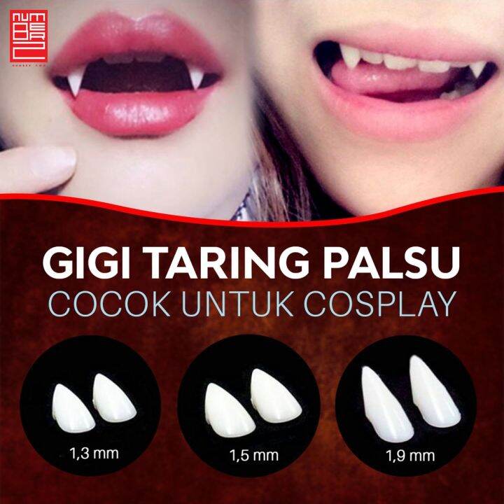 Gigi taring palsu vampir lepas pasang fake teeth mainan vampir dracula cosplay zombie serigala ...