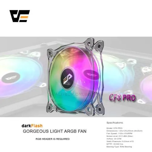 darkFlash CF8 Pro Clear Frame Fan 12CM Cpu Cooler | Lazada PH